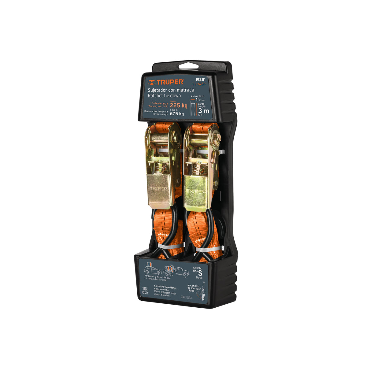 Eslinga con Ratchet tensor para carga 675 Kg Truper — BPMAC